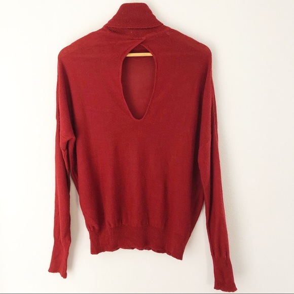 dara knit | Sweaters | Dara Knit Red Sweater Keyhole Back Turtleneck ...